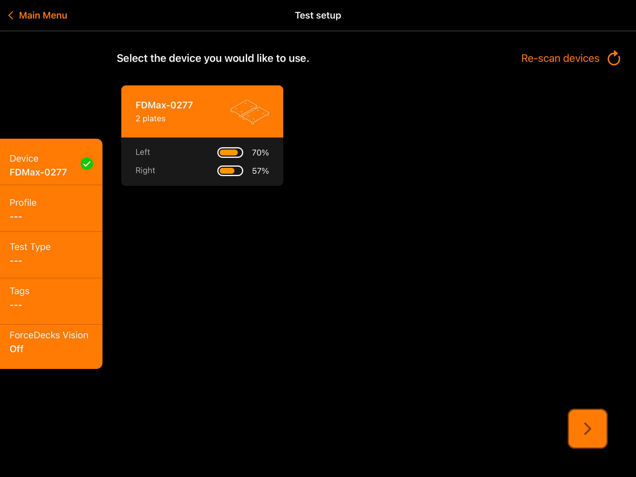 Record a balance test in ForceDecks iOS – VALD Knowledge Base