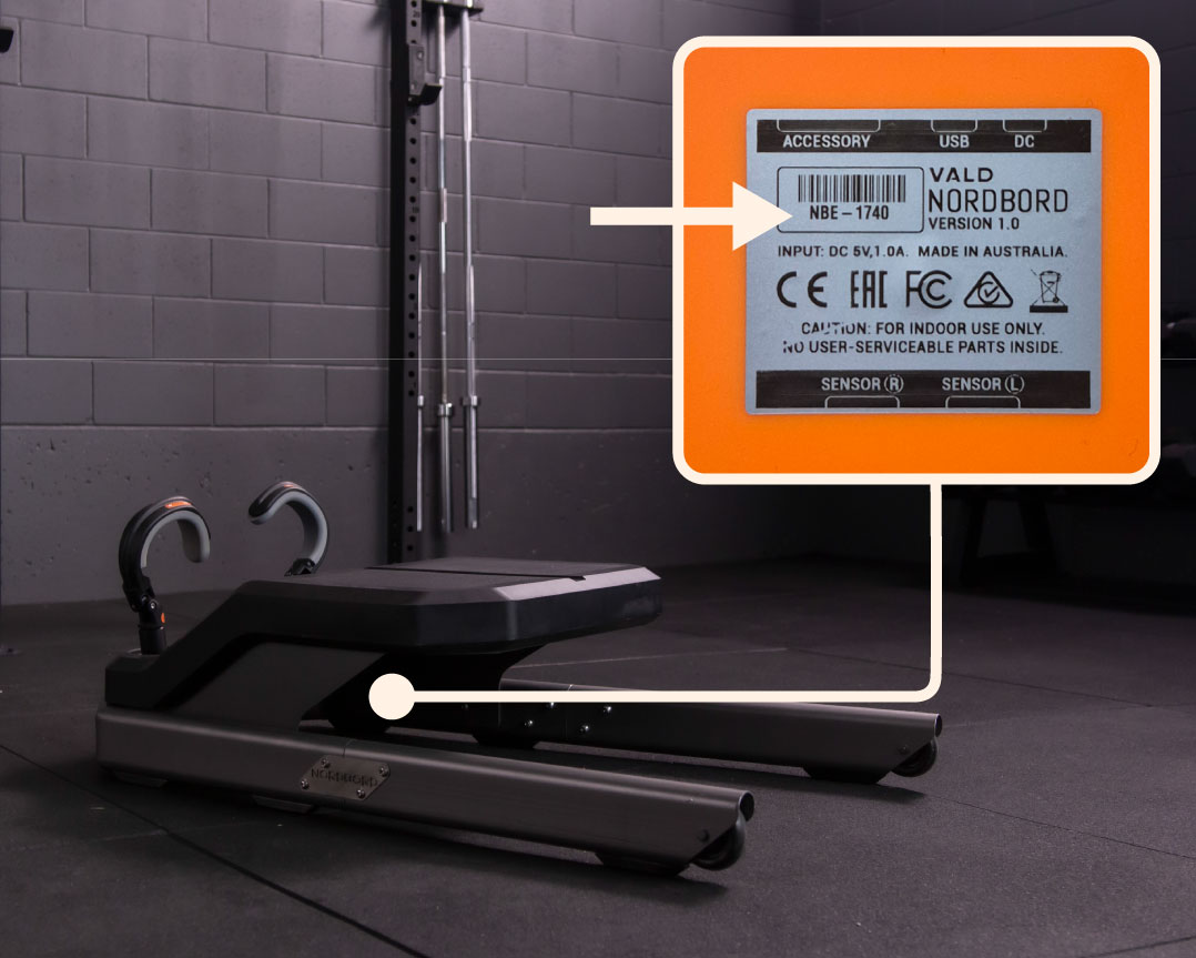 Locate your NordBord serial number – VALD Knowledge Base