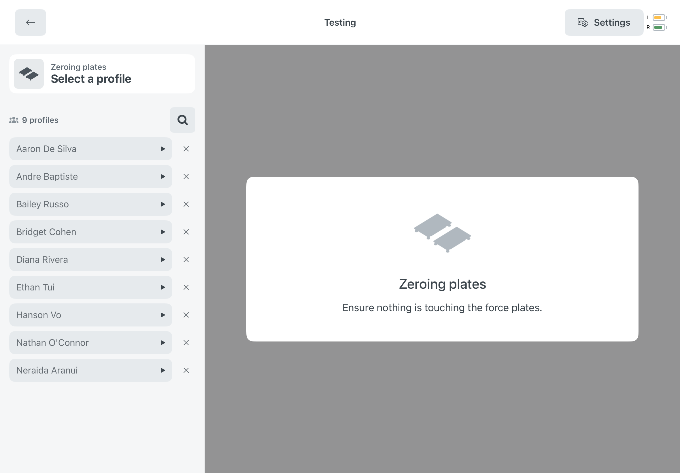 Run a group testing session with ForceDecks iOS – VALD Knowledge Base