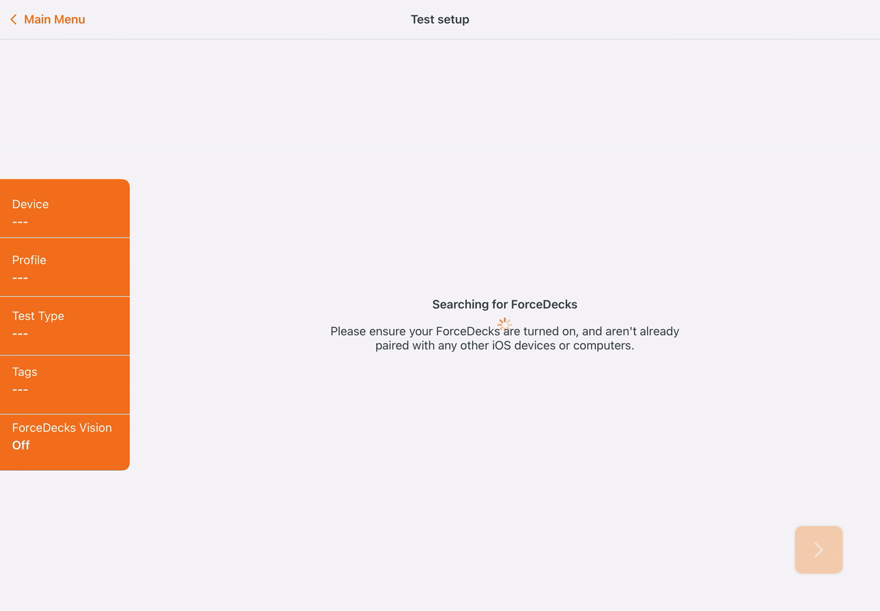 Record a test in ForceDecks iOS – VALD Knowledge Base