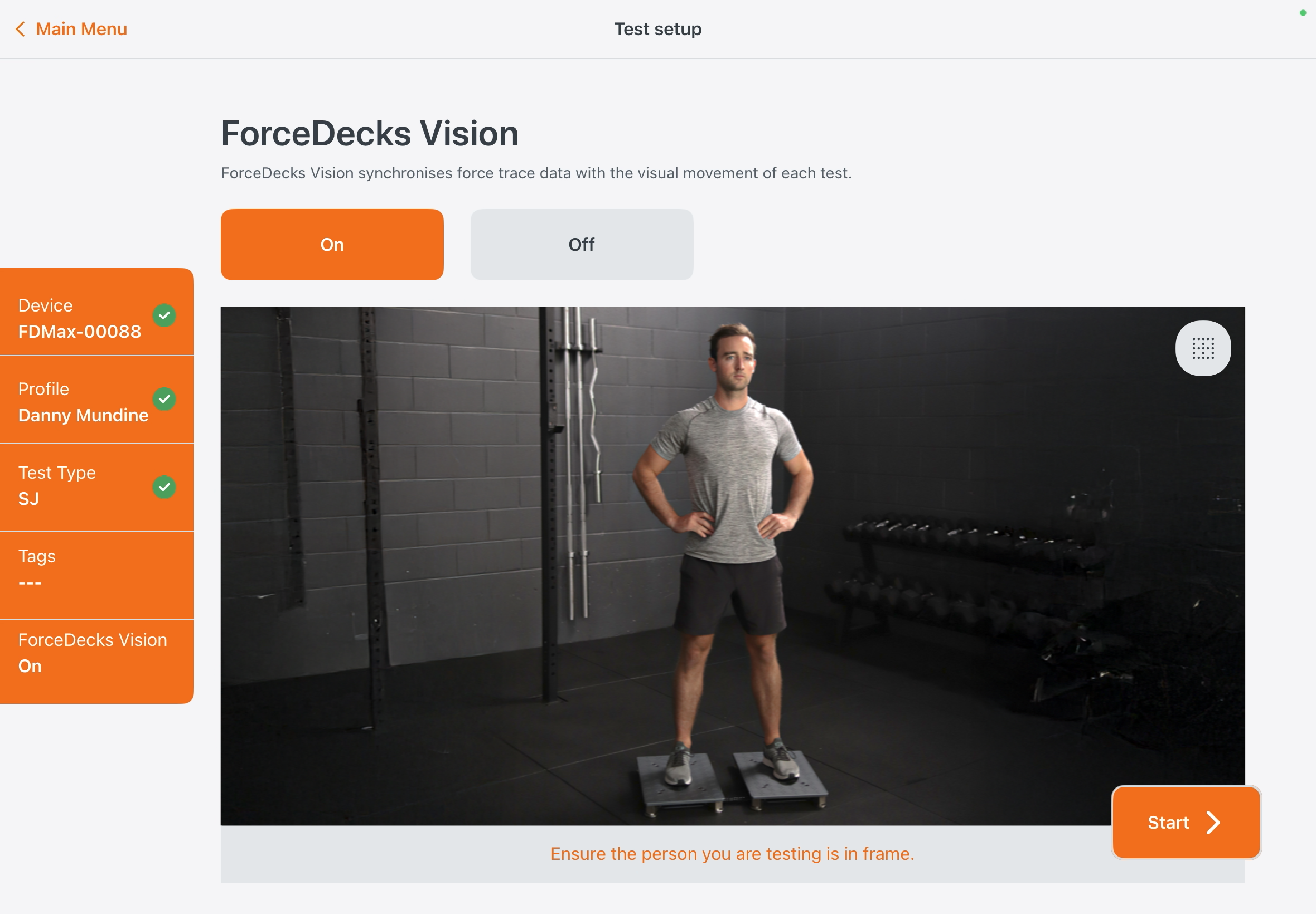 Record a test in ForceDecks iOS – VALD Knowledge Base