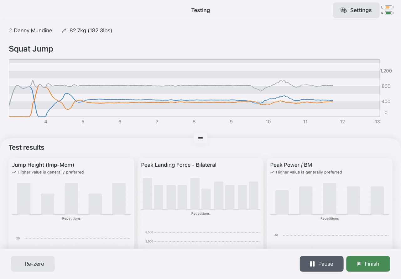 Record a test in ForceDecks iOS – VALD Knowledge Base