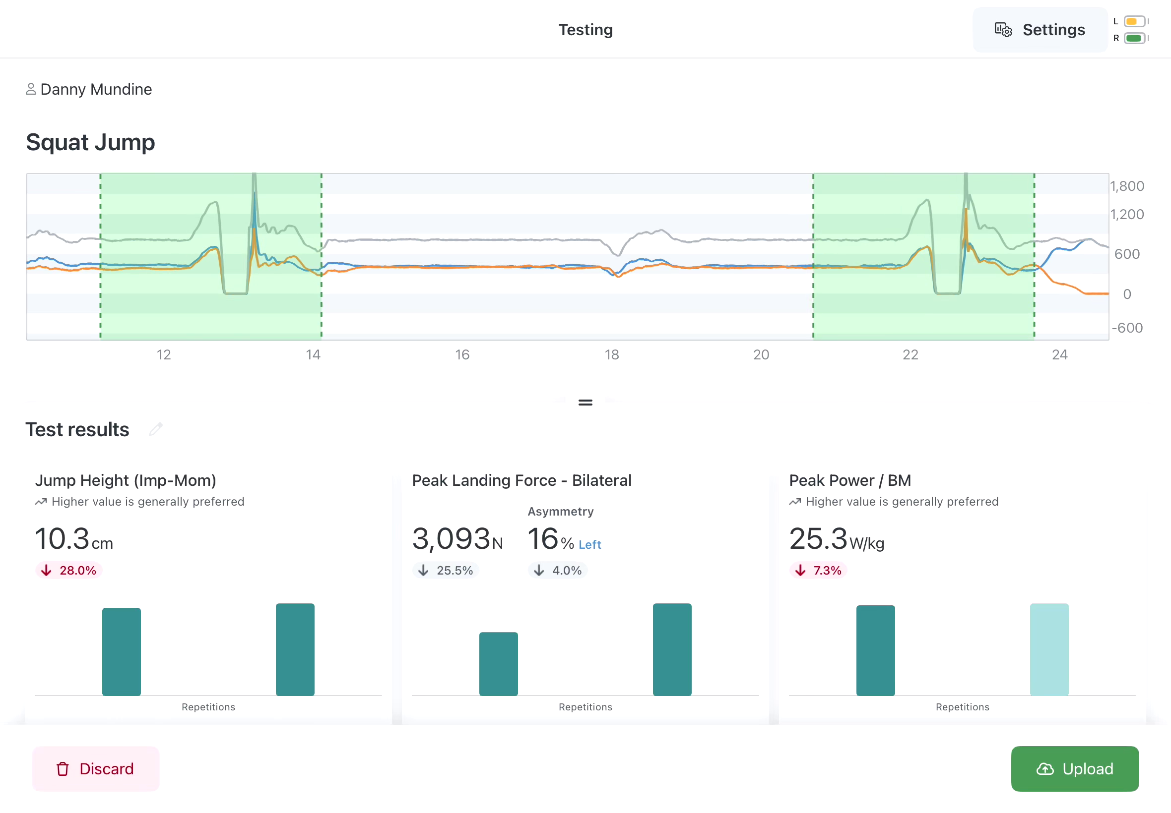 Record a test in ForceDecks iOS – VALD Knowledge Base